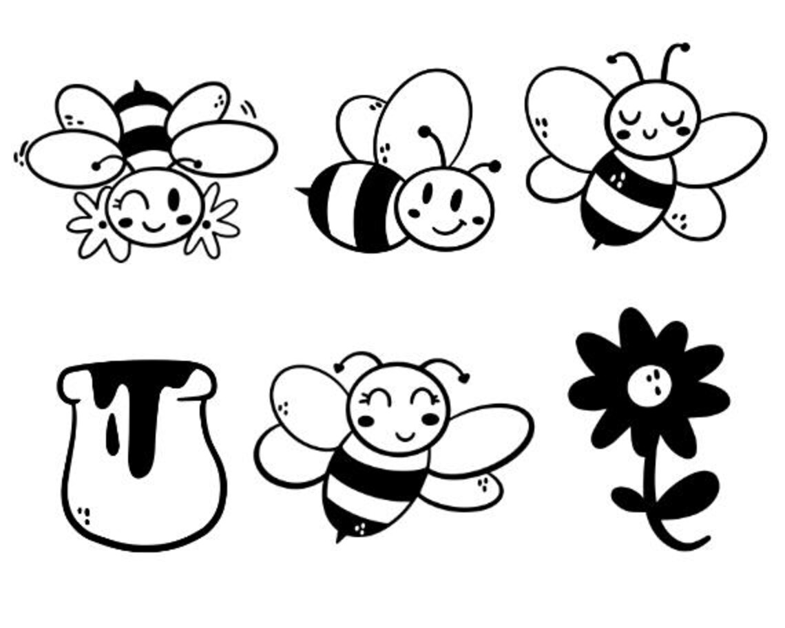 Bee Svg, Bee Png, Honeycomb Svg, Bee Clipart, Queen Bee Svg, Winking ...