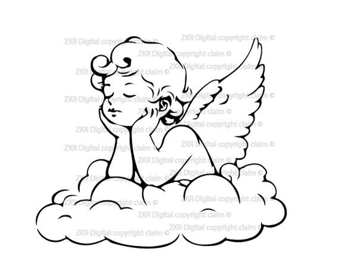 Cherub Angel Svg, a Little Angel Clipart, Cute Angel Png, Angel on ...