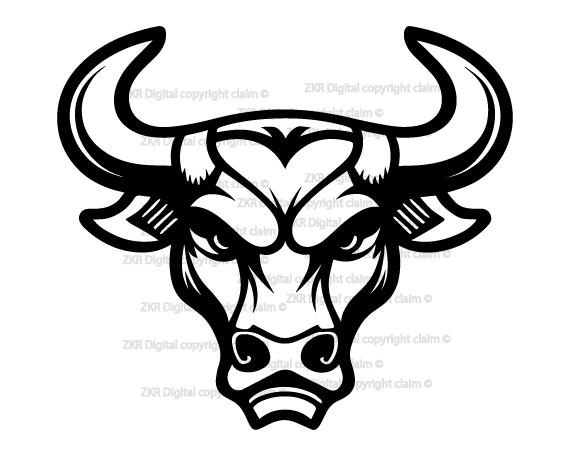 Bull Head Svg Png and Jpeg, Eps Files, Angry Bull Face Svg, Bull Skull ...