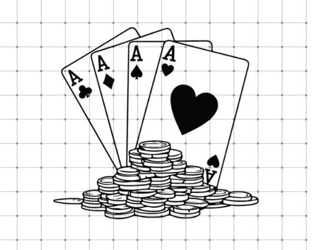 Four Aces Playing Card, Playing Cards Svg, Poker Chips Svg, Poker Cards ...