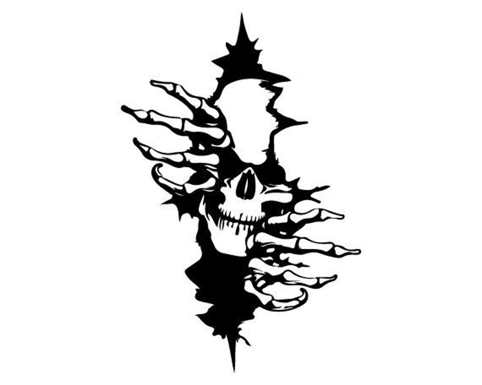 Skull in the Wall Svg, Peeking Skeleton Svg, Skull Head Svg, Skull Face ...