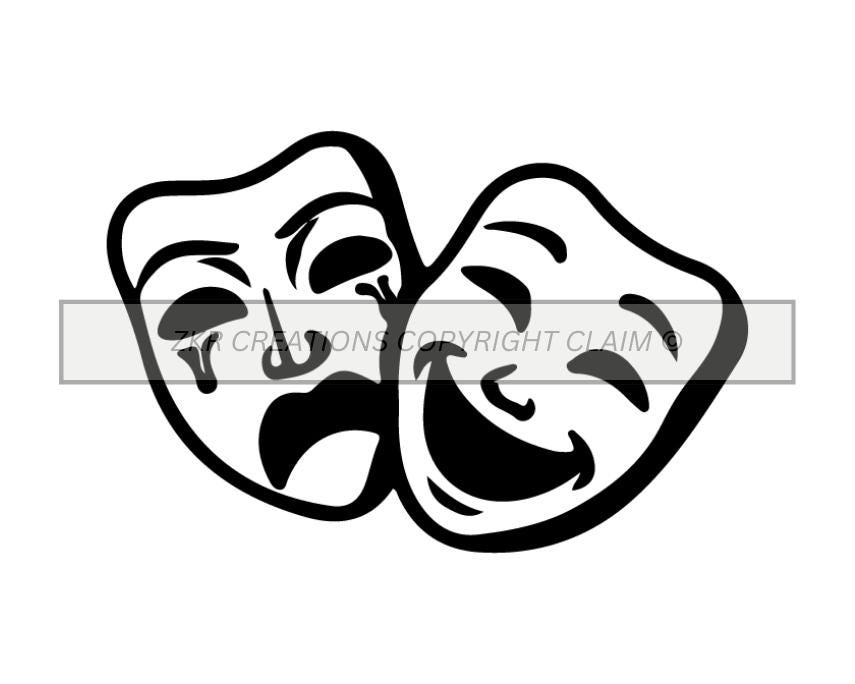 Laugh Now Cry Later Svg File | Mask Svg | Clown Mask | Drama Mask Svg ...
