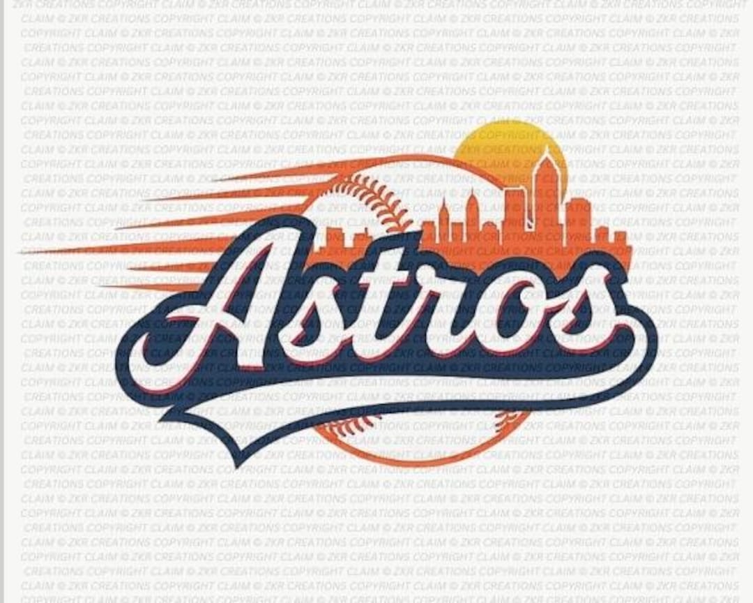 Astros Baseball Skyline PNG - Retro Sports Design - Digital File, T ...