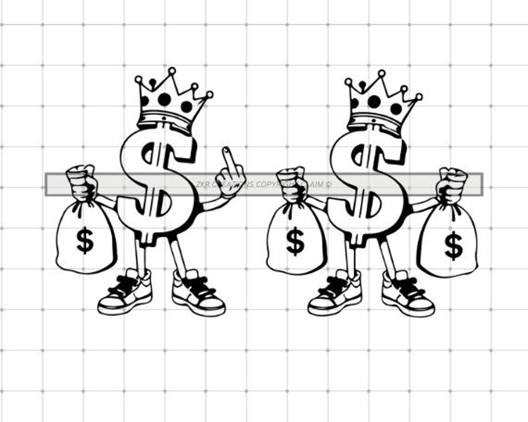 Money King Svg, King Money Middle Finger Svg, Money Svg, Money Bag Svg ...