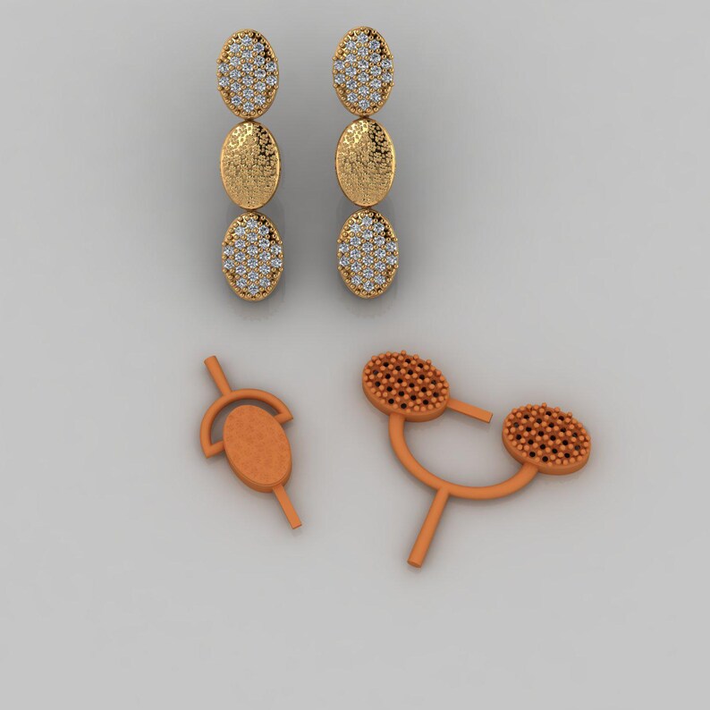 Oval Earrings STL File – 3D Printable Pattern Mold for Resin or Metal ...