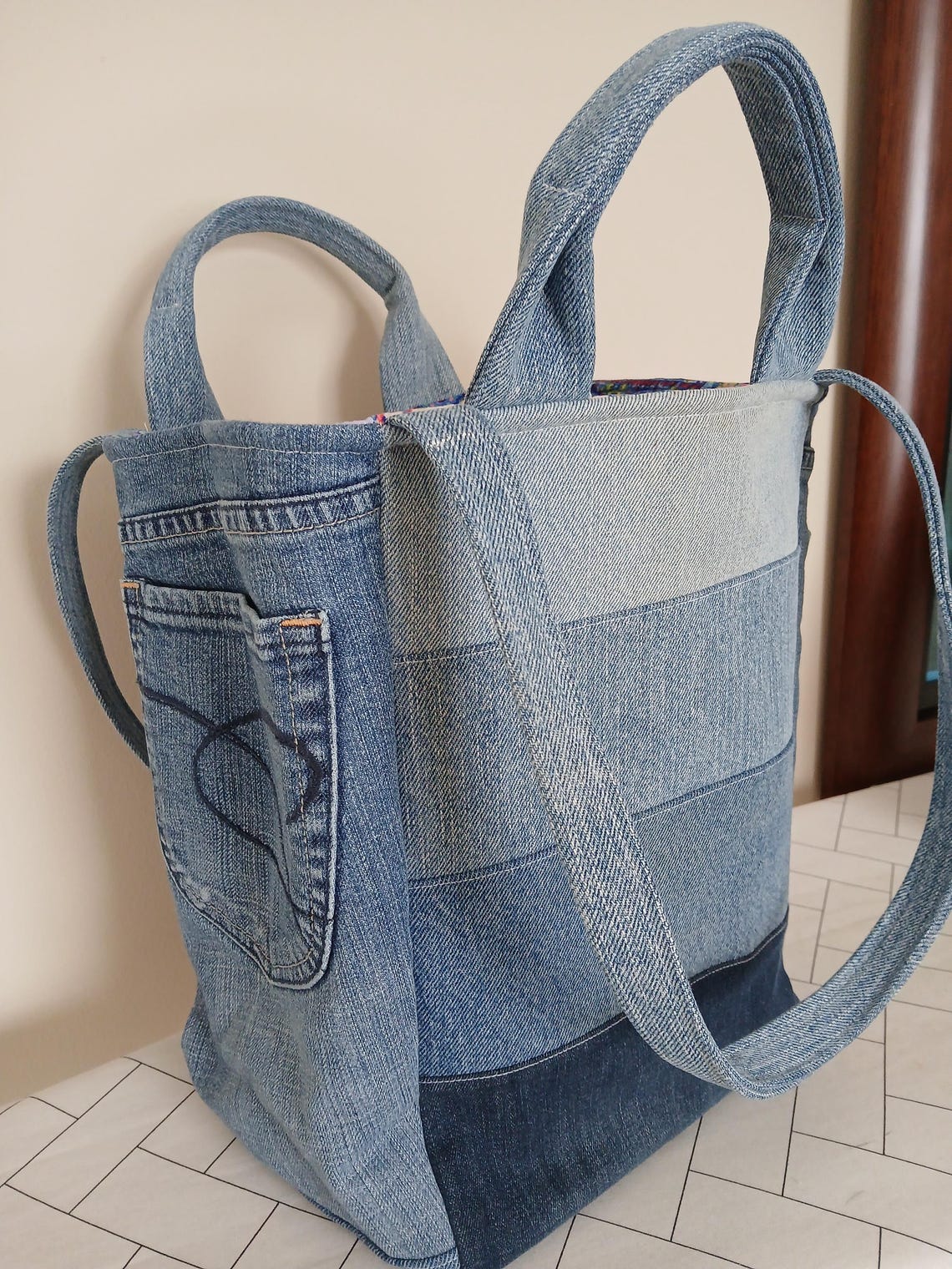 Unique Upcycled Denim Bag - Etsy
