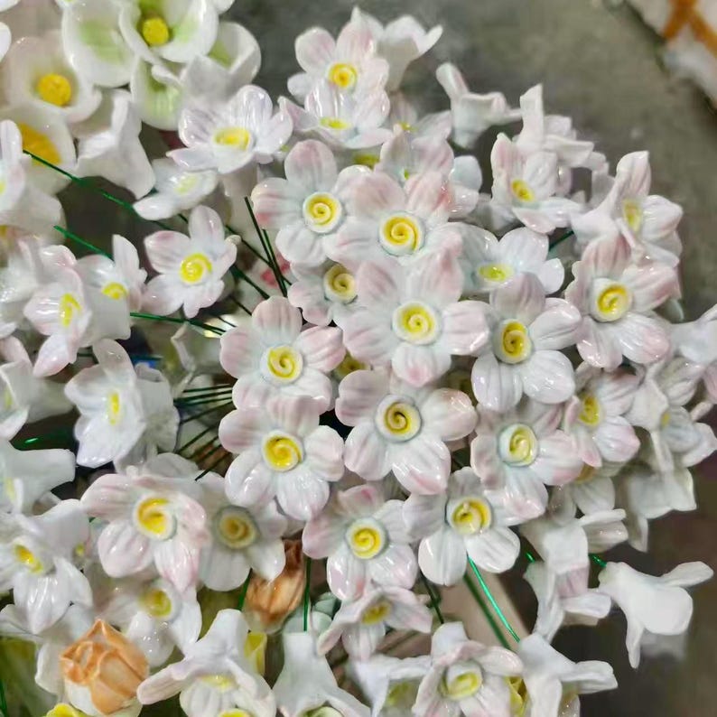 Handmade High-temperature Ceramic Flower With Decorative Bouquet for ...