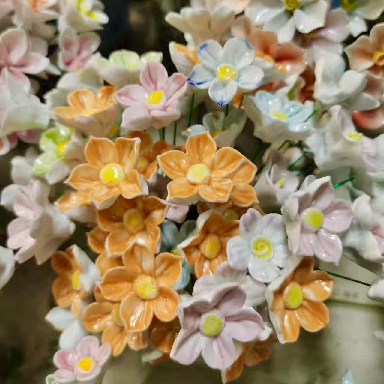 Handmade High-temperature Ceramic Flower With Decorative Bouquet for ...