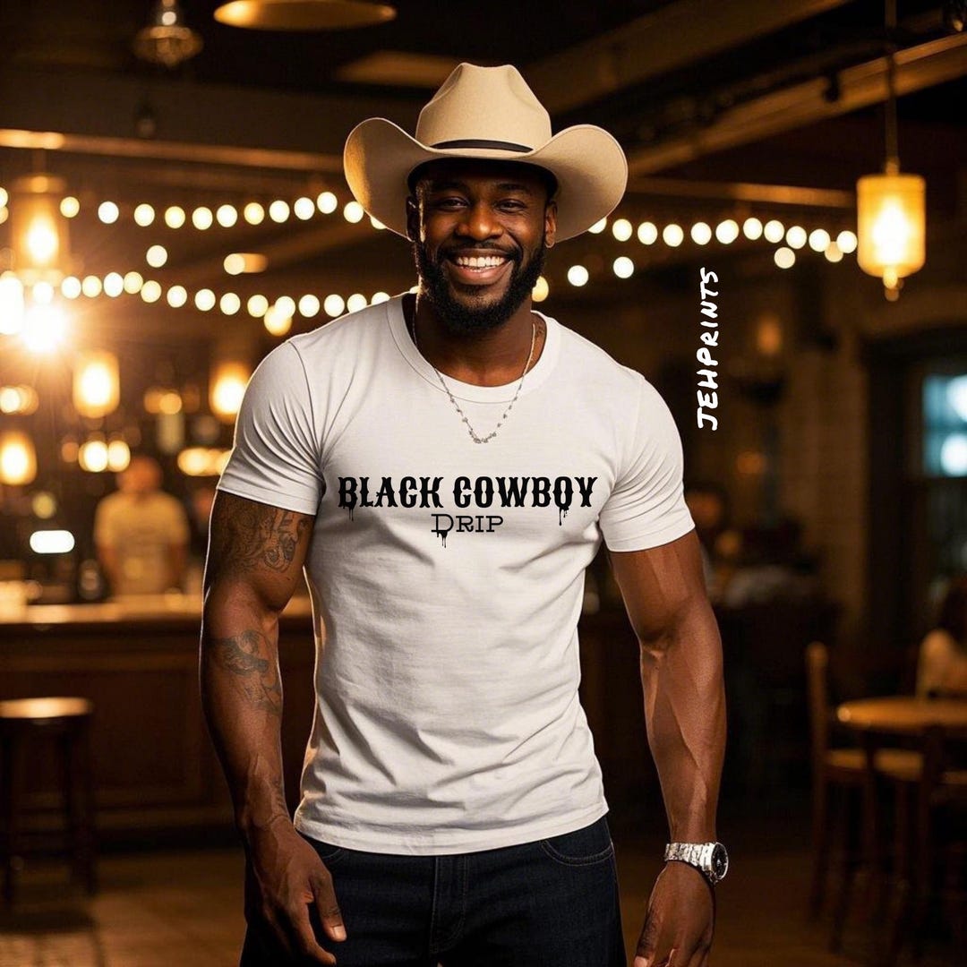 Black Cowboy Drip Tshirt, Boots on the Ground, Black Cowboy Tshirt ...