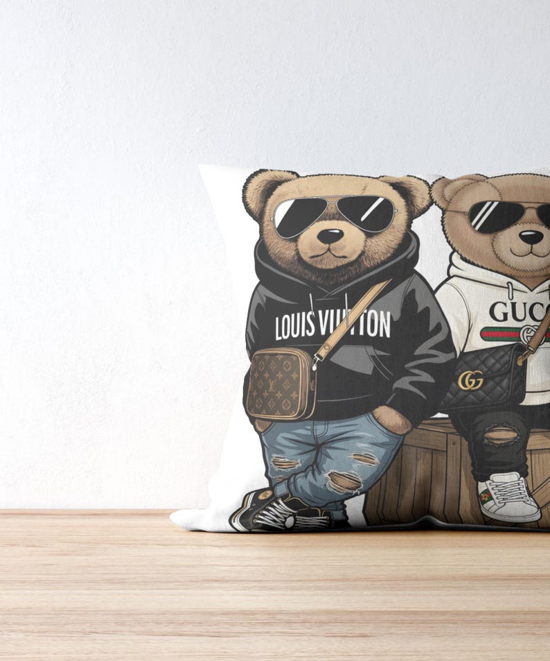 Luxury Designer Teddy Bear Teddies PNG: Urban Streetwear Art (digital ...