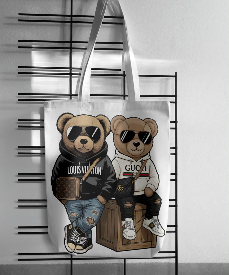 Luxury Designer Teddy Bear Teddies PNG: Urban Streetwear Art (digital ...