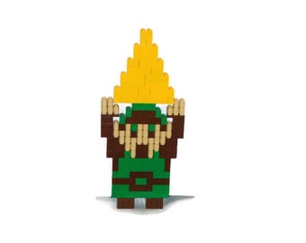 8 Bit Link Holding Triforce