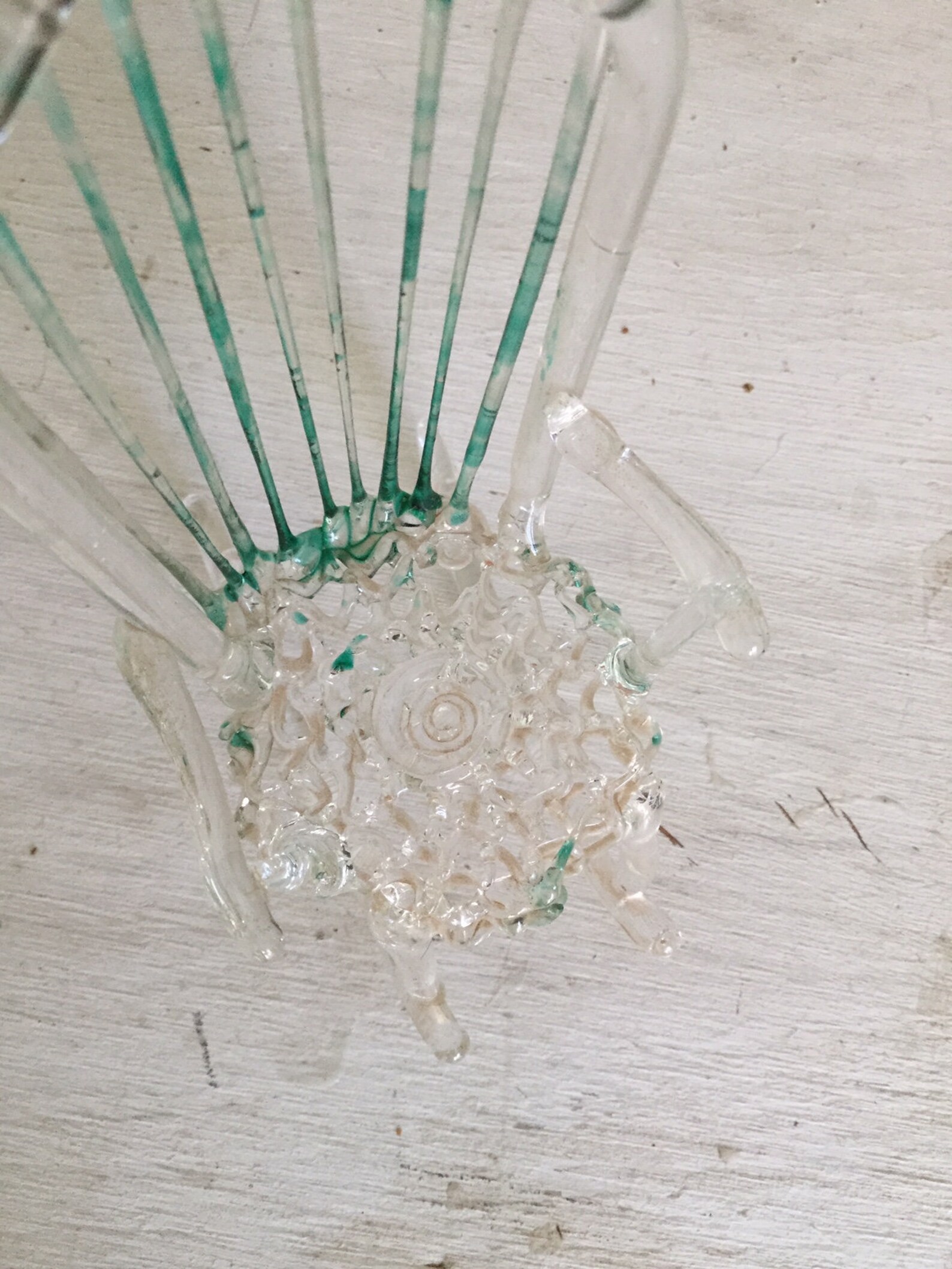 Vintage Miniature Glass Rocking Chair, Green/clear, Delicate, Handmade ...