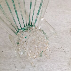 Vintage Miniature Glass Rocking Chair, Green/clear, Delicate, Handmade ...