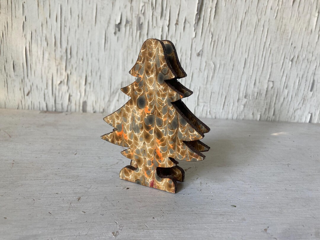 Vintage Evergreen Tree Clothespin Recipe Holder, Handmade, Folk Art ...