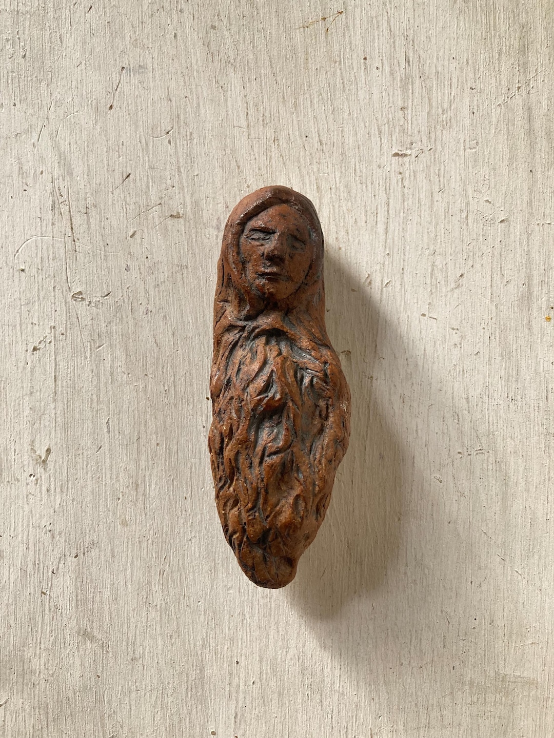 Vintage Ceramic Figure Folk Art Sculpture, Handmade, Shroud, Creepy ...