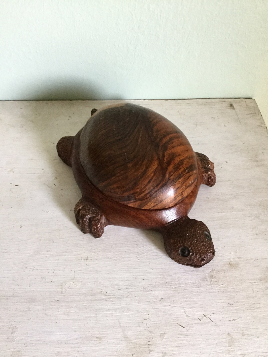 Fantastic Vintage Wooden Turtle Box, Handmade Folk Art, One of A Kind ...