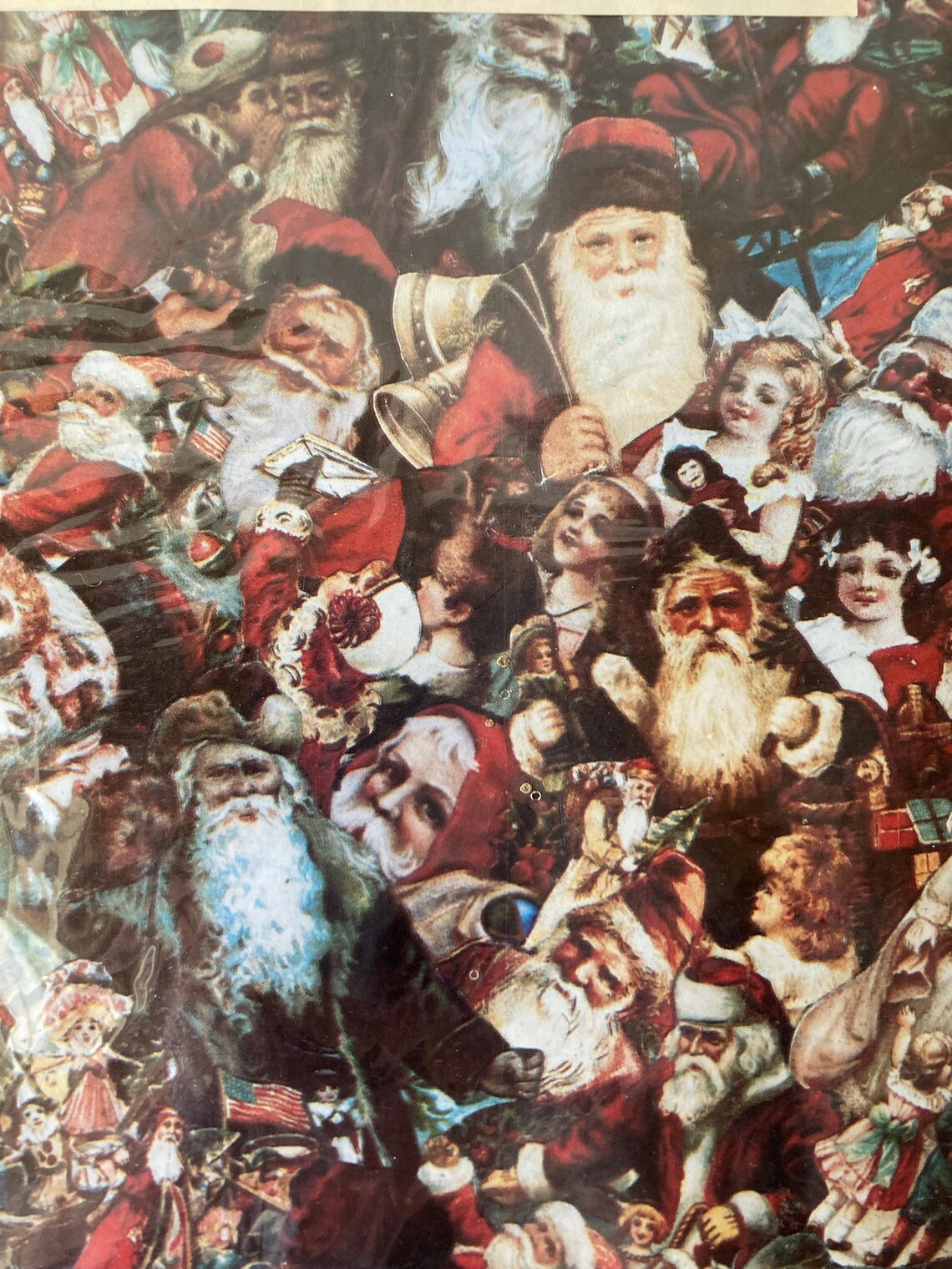 Vintage Christmas Wrapping Paper, 1890’s Santa, Victorian Revival ...