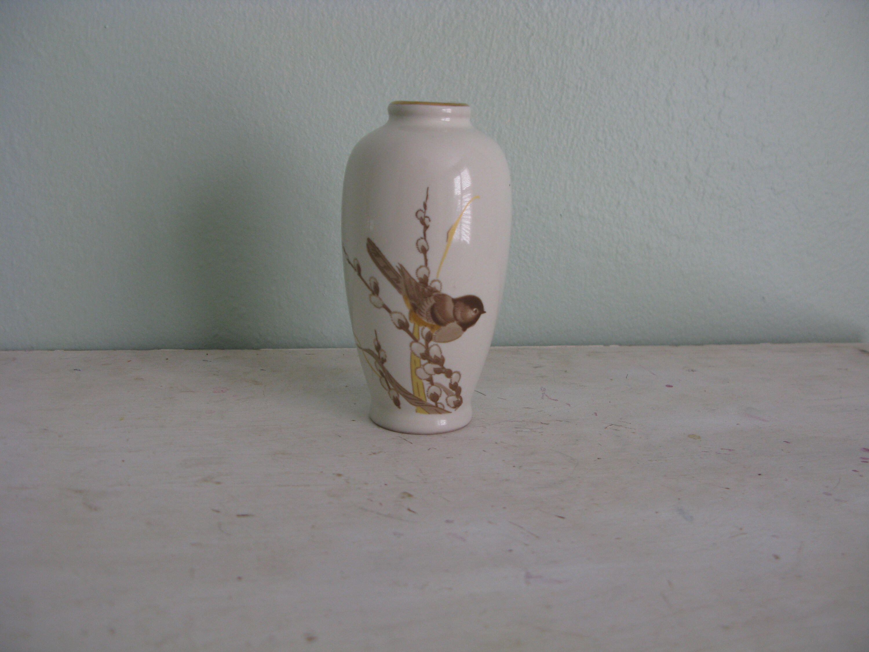 Vintage Otagiri Japan Chickadee Bud Vase, Gibson Greeting Cards Inc ...