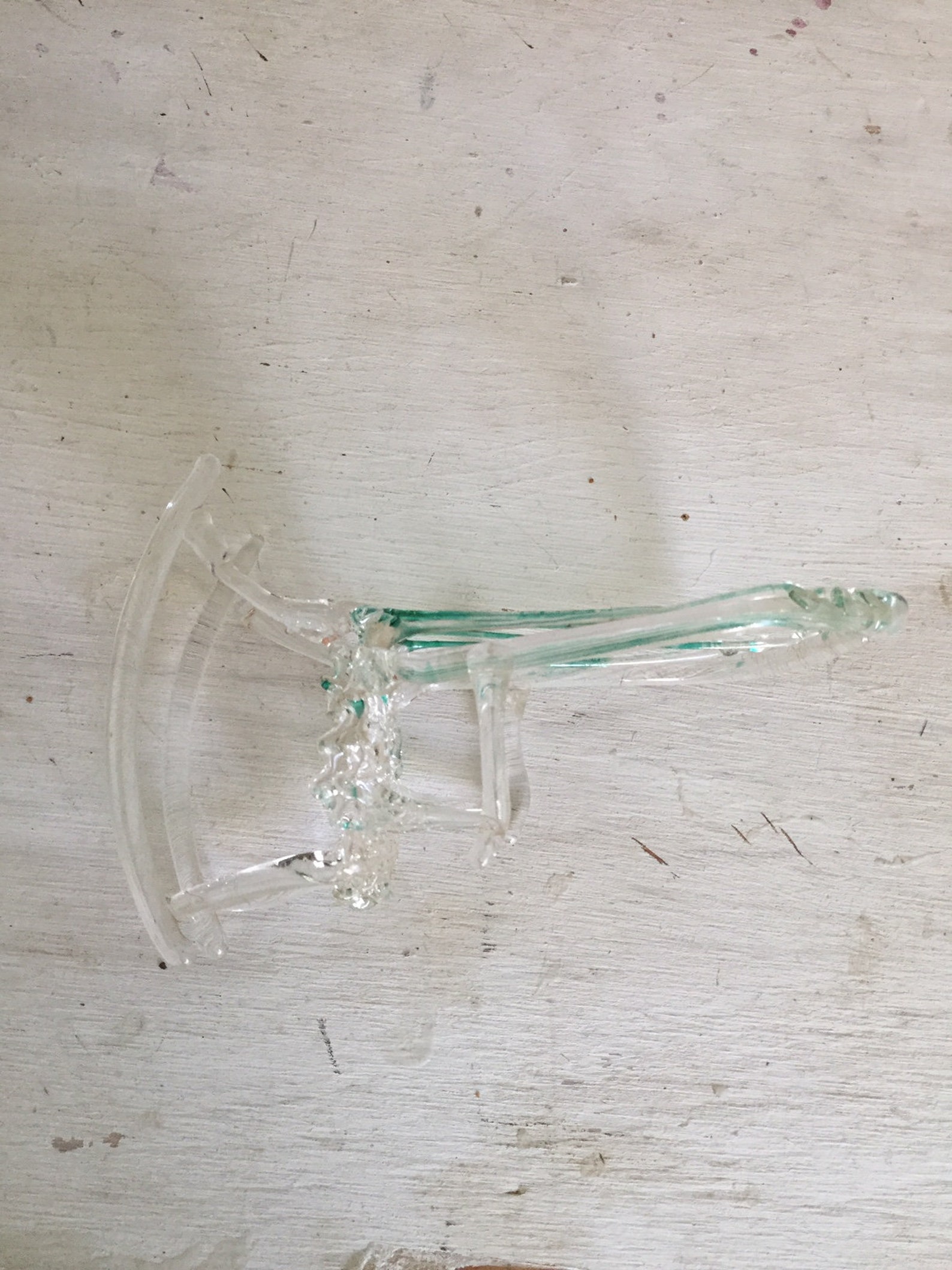 Vintage Miniature Glass Rocking Chair, Green/clear, Delicate, Handmade ...