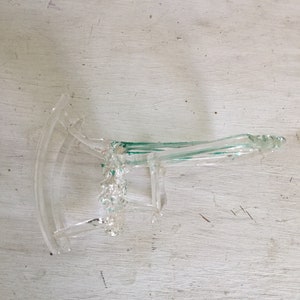 Vintage Miniature Glass Rocking Chair, Green/clear, Delicate, Handmade ...