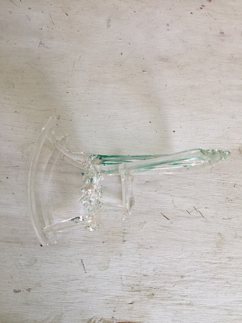 Vintage Miniature Glass Rocking Chair, Green/clear, Delicate, Handmade ...
