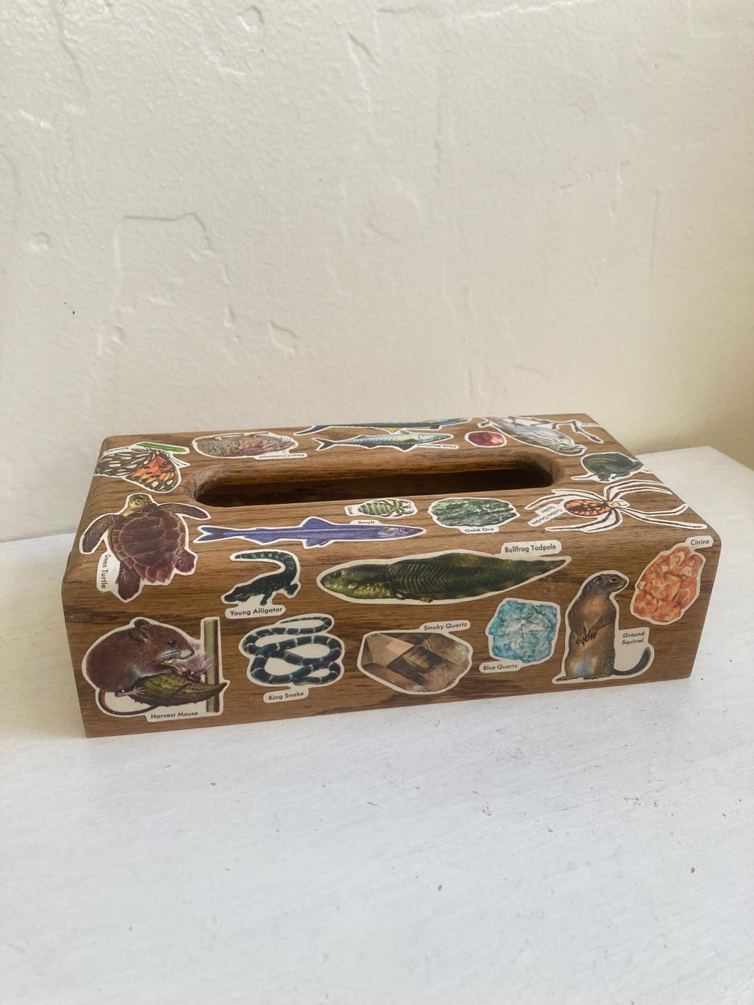 Vintage Wooden Tissue Box, Handmade Folk Art, One of A Kind, Unique ...