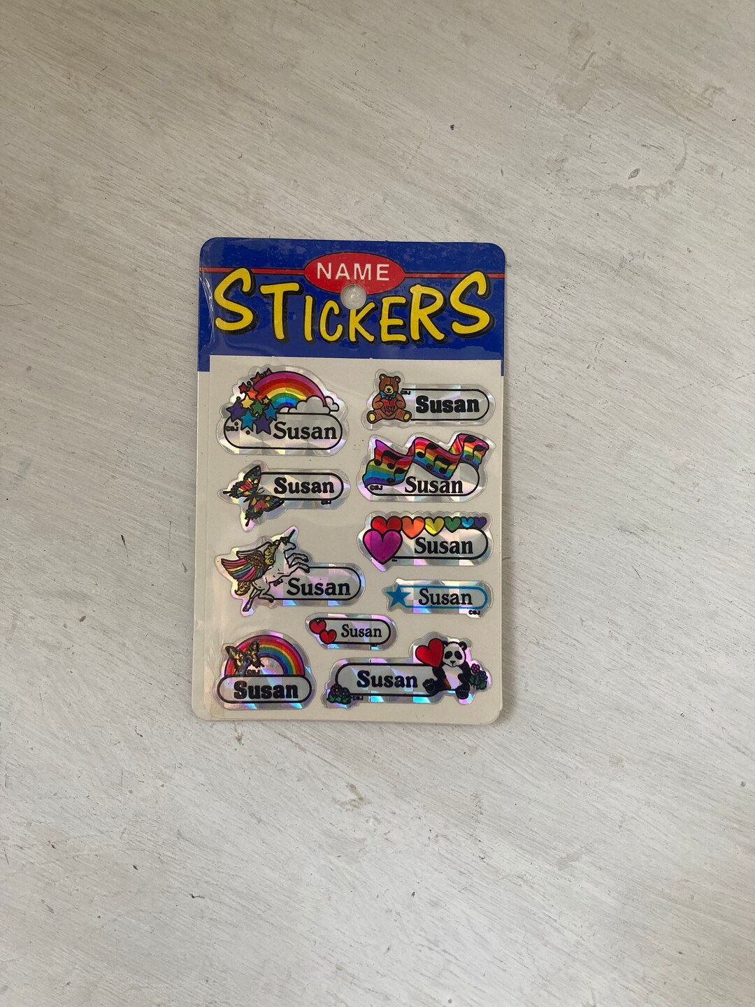 Vintage susan Name Stickers, 1990's Kids, so Much Fun Inc, Rainbow ...