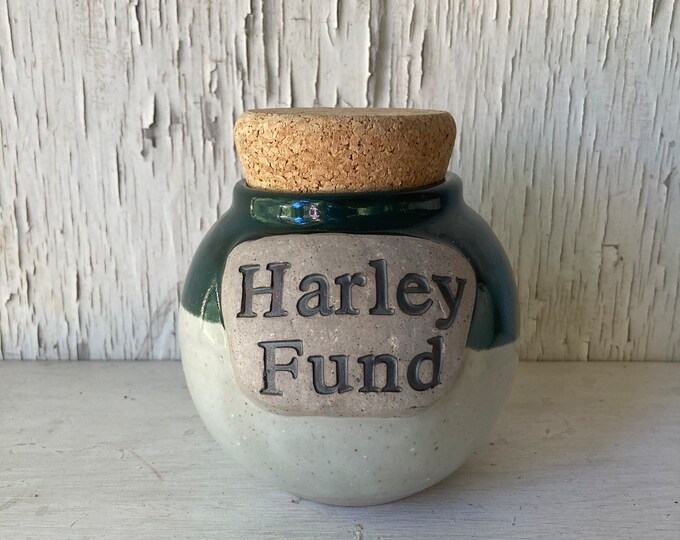 Vintage "harley Fund" Ceramic Jar With Cork, Tumbleweed Pottery, North Carolina, Motorcycles ...