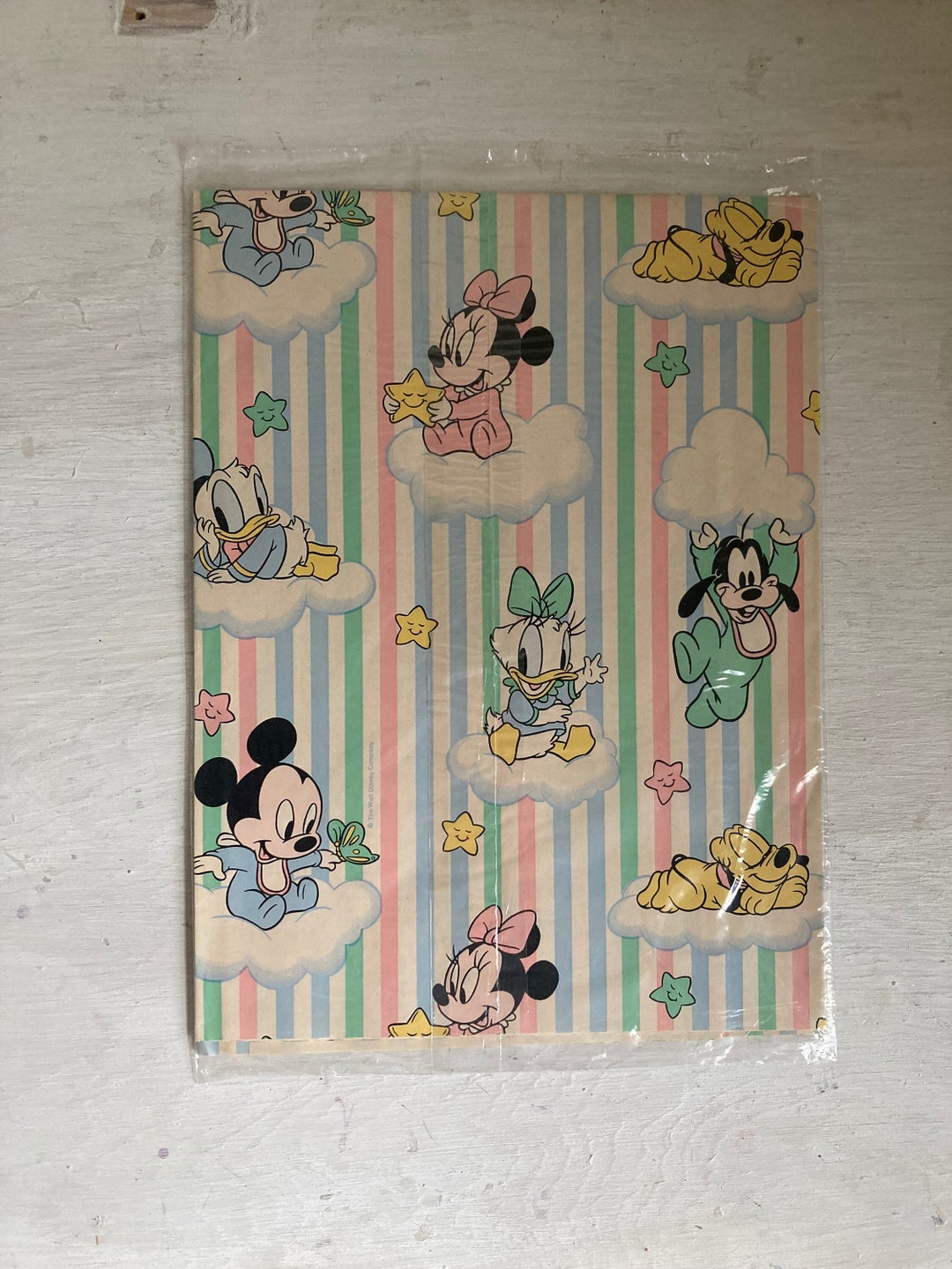 Vintage Baby Shower Gift Wrap Paper, New Old Stock, 2 Sheets, 20 X 30 ...