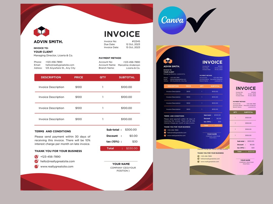 Premium Invoice Template | Professional, Minimalist Invoicing Templates ...