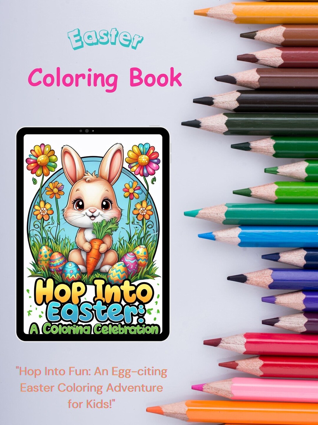 Kids Easter Coloring Book, Children's Easter Activity, Holiday Coloring ...