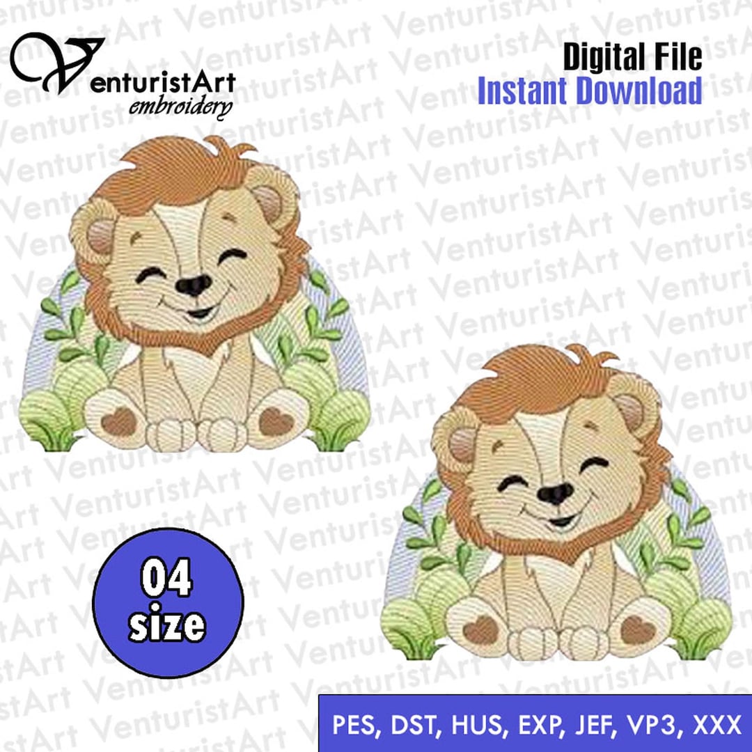 Baby Lion Embroidery Files | Lion King Embroidery | 4+ Sizes | Machine ...