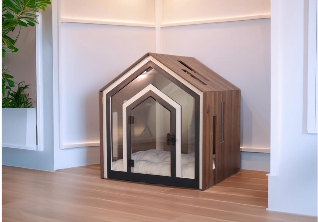 Modern Indoor Dog Houses With Doors, Luxury Dog Crate Furniture, Dog ...