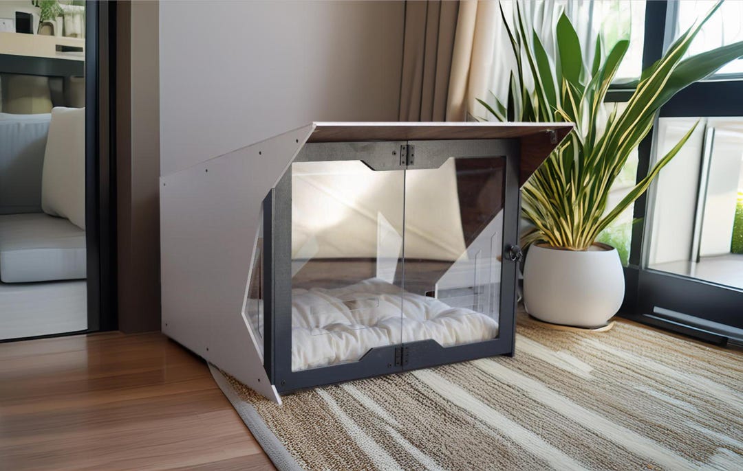Modern Indoor Dog Houses With Doors, Luxury Dog Crate Furniture, Dog ...