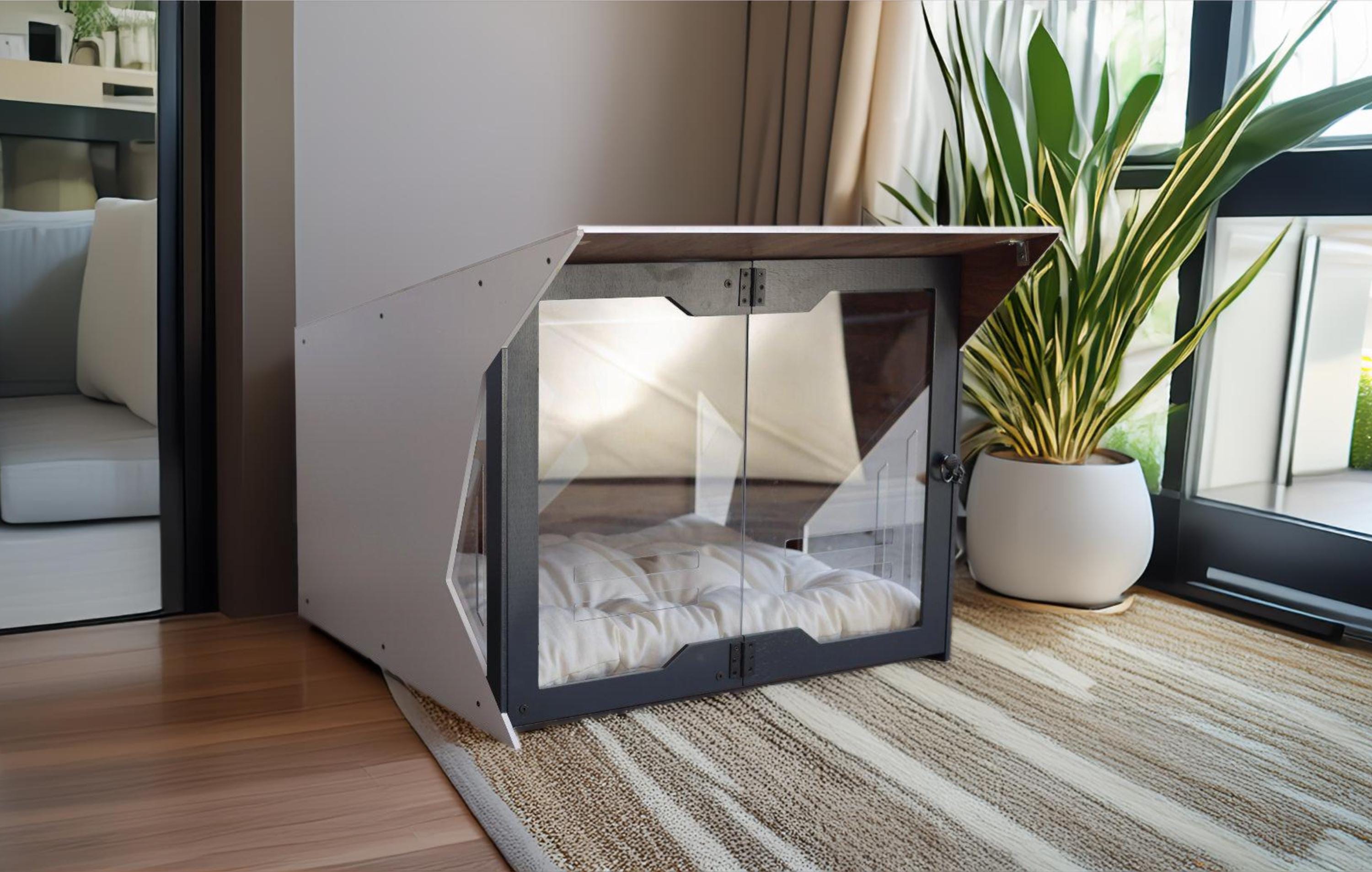 Modern Indoor Dog Houses With Doors, Luxury Dog Crate Furniture, Dog ...