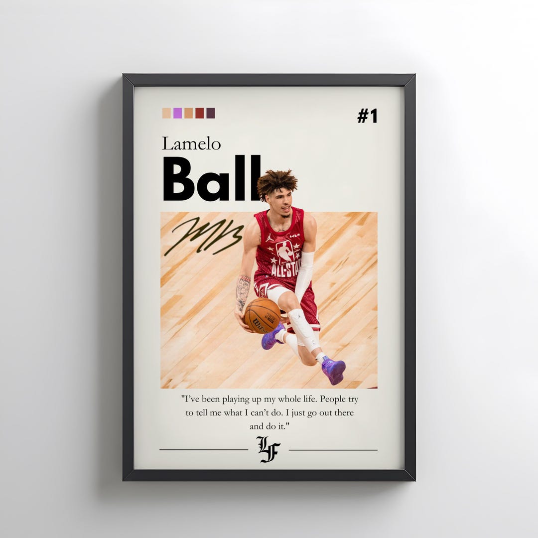 Lamelo Ball Poster - Basketball Print - Charlotte Hornets Fan Wall Art ...