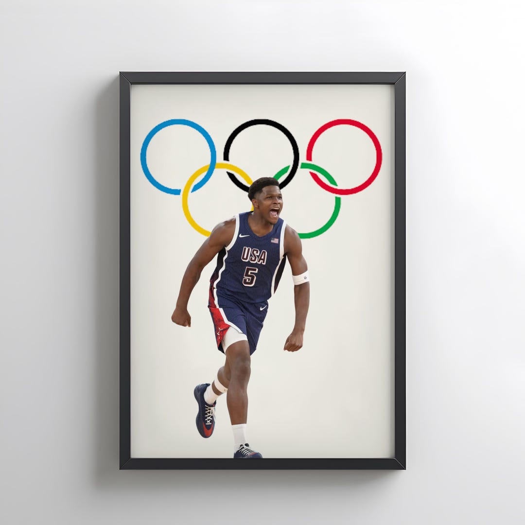 Anthony Edwards Poster - Basketball Print - Timberwolves Fan Wall Art ...