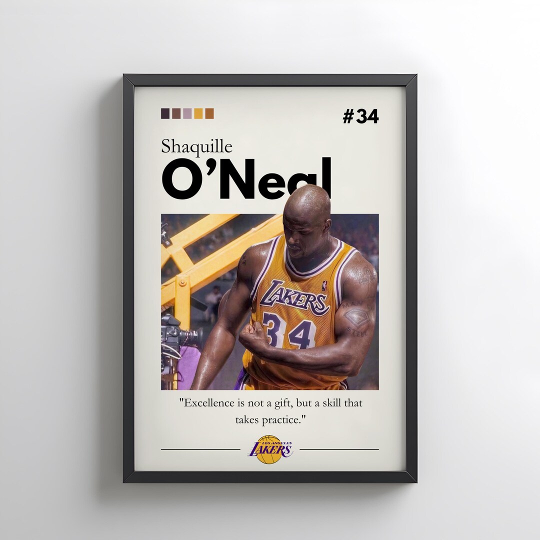 Shaq - Shaquille O'neal Poster - Basketball Print - LA Lakers Fan Wall ...