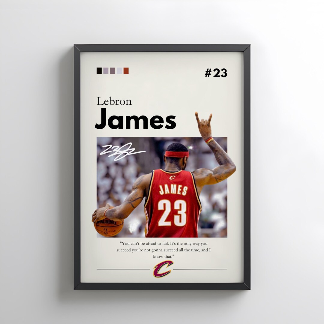 Lebron James Poster - Basketball Print - Cleveland Cavaliers Fan Wall ...