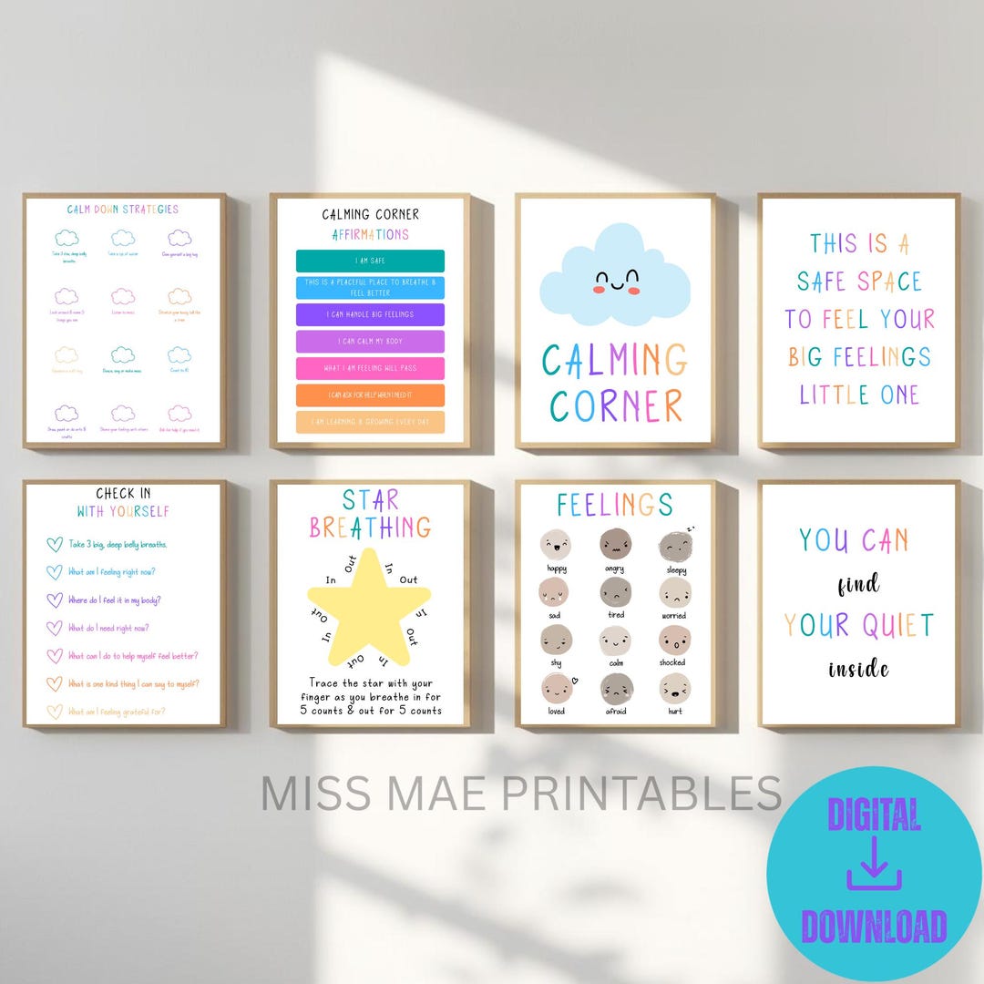 Calming Corner Posters for Kids Bundle, Digital Download - Etsy