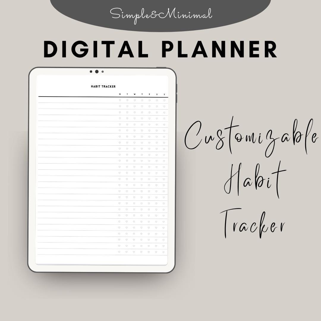 Customizable Habit Tracker | Printable PDF | Undated Daily & Monthly ...
