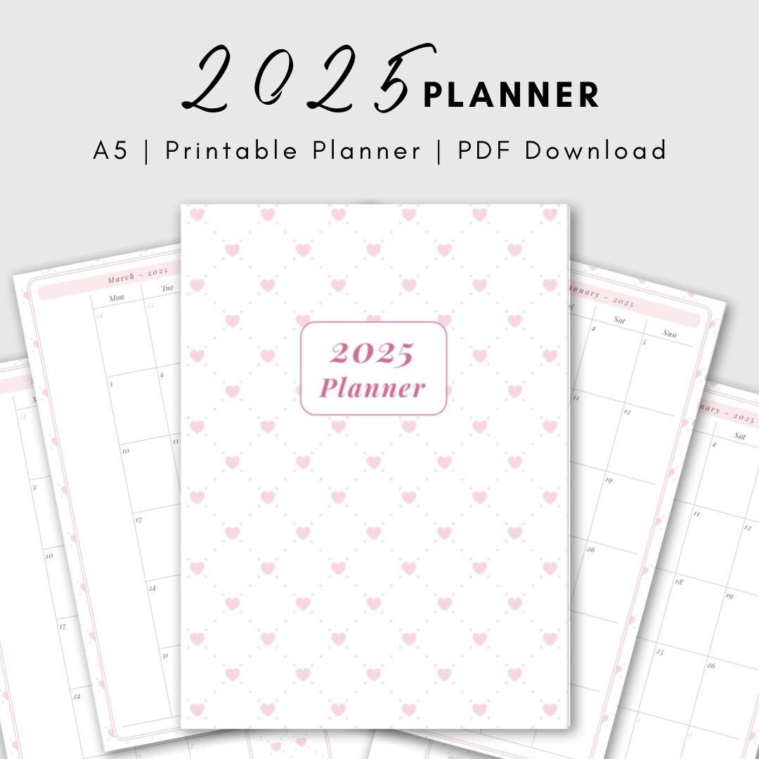2025 Planner Printable | Horizontal Layout PDF | Digital Monthly ...
