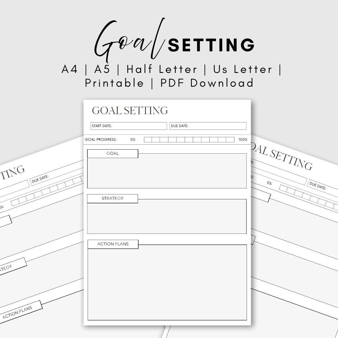 Goal Setting Planner | Digital & Printable Goal Setting Journal | Step ...