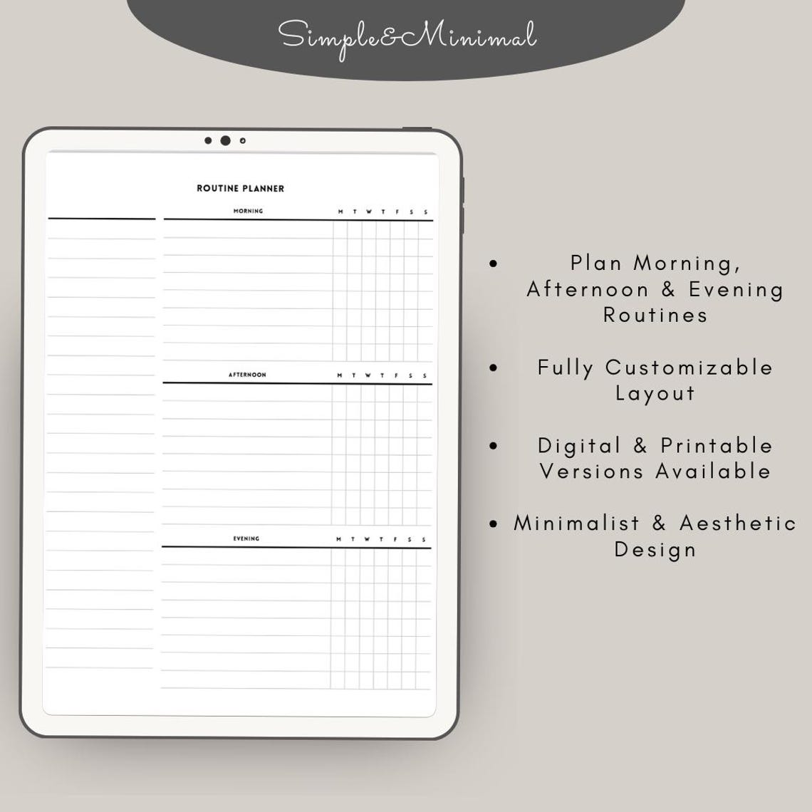 Customizable Routine Planner | Printable PDF | Morning, Afternoon ...
