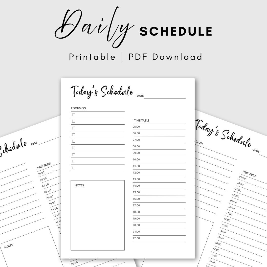 Daily Planner Printable | Aesthetic Minimalist To-do List PDF | Digital ...