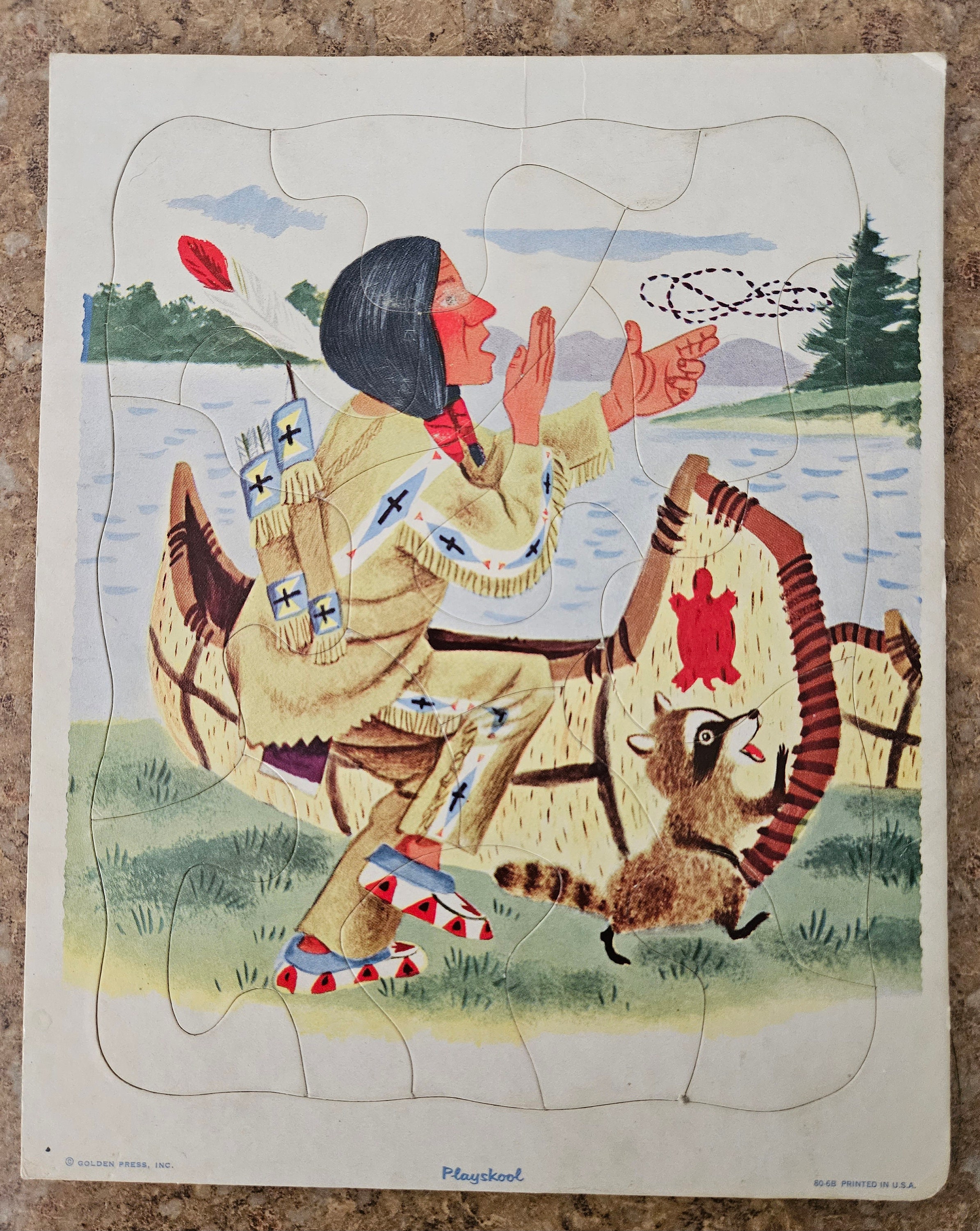 Three Vintage Playskool Native American Puzzles - Etsy