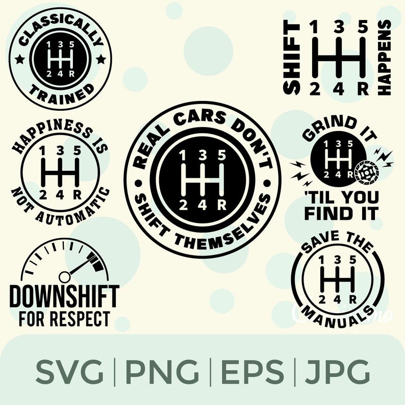 Manual Transmission Clipart Set - SVG and PNG Files - Etsy