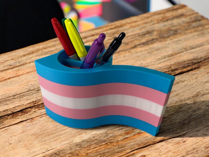Pride Flag Desk Organizer | Rainbow Pencil Holder | LGBTQ+ Pride Office ...