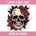 Floral Skull Sublimation Clipart - Digital Download - Printable Skull ...